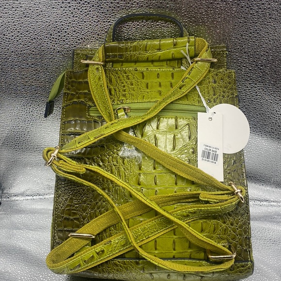 VIRAGO | Bags | Nwt Vegan Leather Sage Croc Convertible Backpack | Poshmark